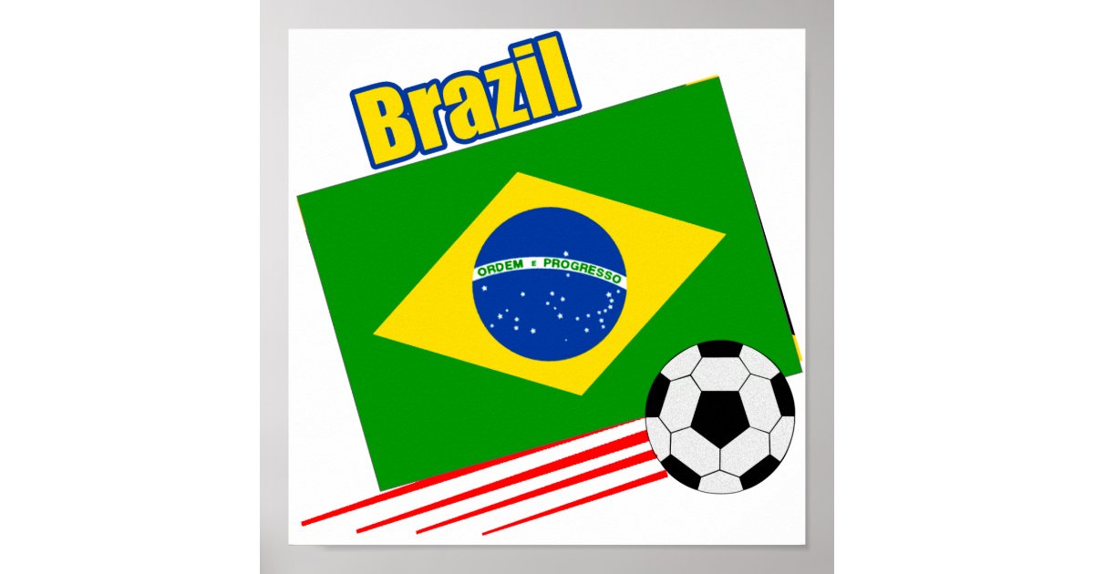 Brazilian Soccer Team Poster | Zazzle.co.uk