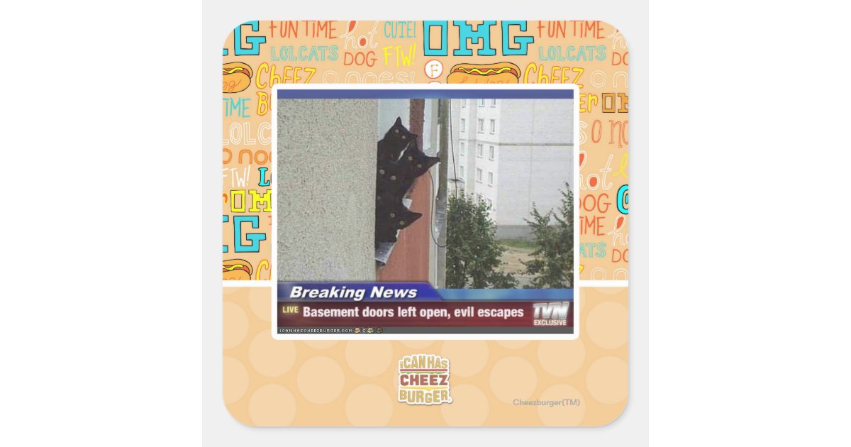 Breaking News 2 Square Sticker | Zazzle