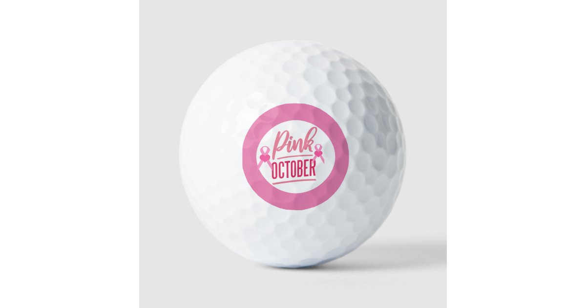 Breast Cancer Awareness with Pink Ribbon theme Golf Balls | Zazzle
