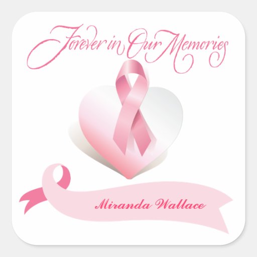 Breast Cancer Pink Ribbon Memorial Stickers | Zazzle