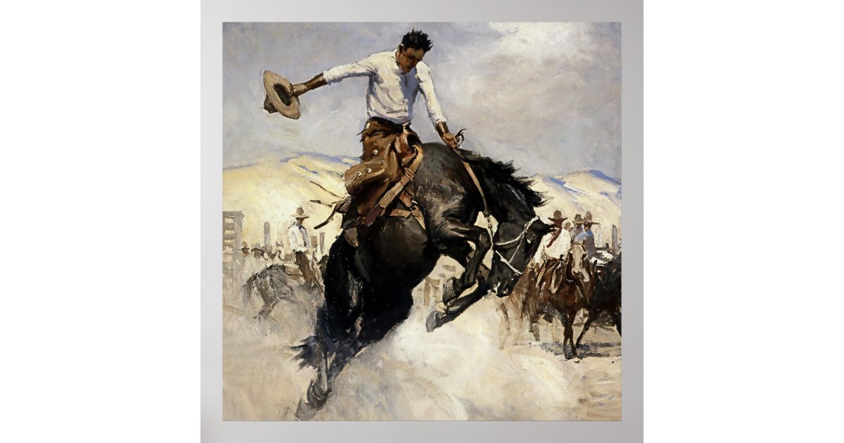 “Breezy Riding” Western Art by WHD Koerner Poster | Zazzle