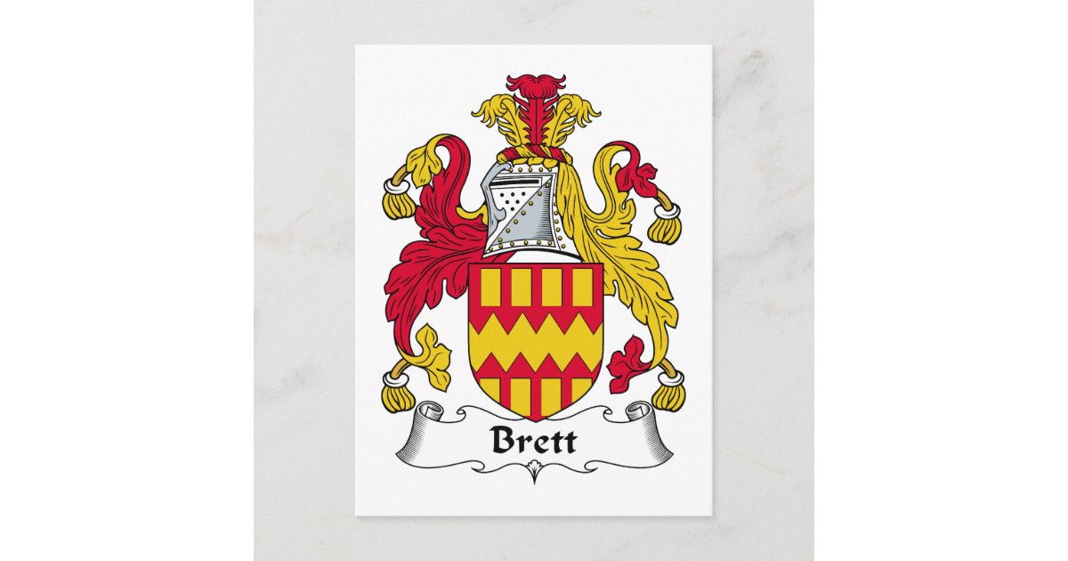 Brett Family Crest Postcard | Zazzle