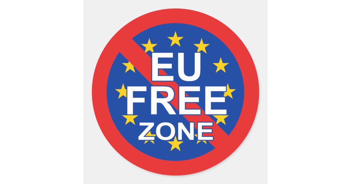 Brexit - Leave Supporters, EU Free Zone Classic Round Sticker | Zazzle