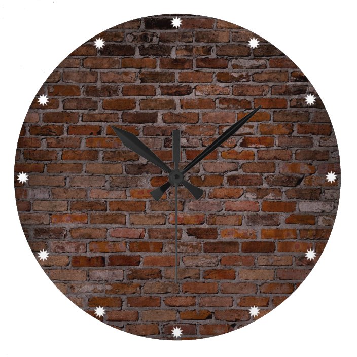 Brick Wall Large Clock | Zazzle.co.uk