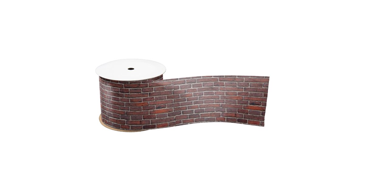 brick wall ribbon satin ribbon | Zazzle