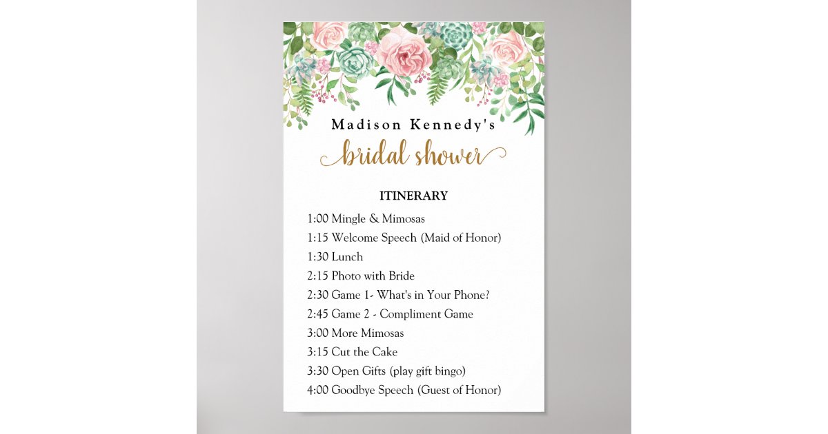 bridal-shower-itinerary-plan-fun-fab-poster-zazzle