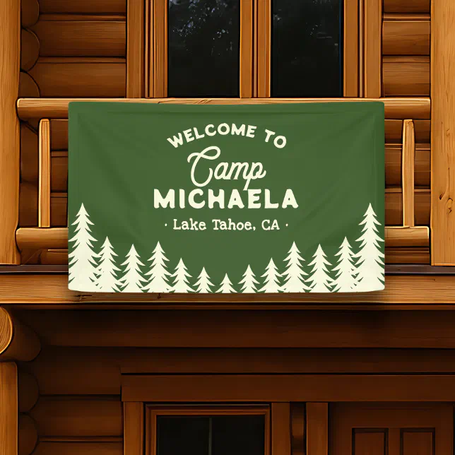 Bride Camp Bachelorette Retro Welcome Banner | Zazzle