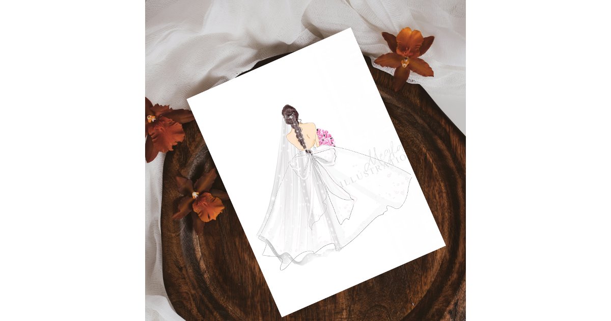 bride, wedding illustration poster | Zazzle