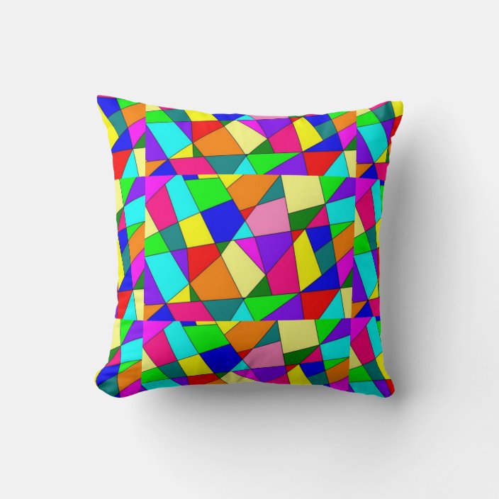 bright-coloured-abstract Cushion | Zazzle