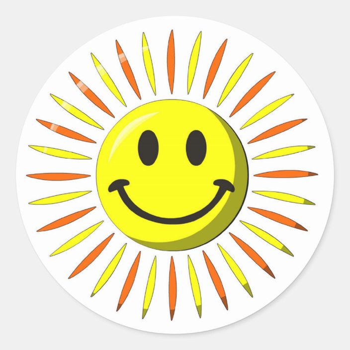 Bright Happy Smile - Face Classic Round Sticker | Zazzle.co.uk