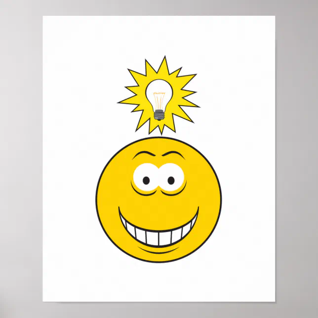 Bright Idea Face Poster | Zazzle