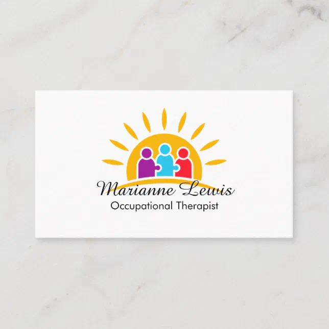 Bright Modern Occupational Therapist Autism Logo Business Card | Zazzle