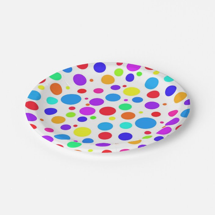 Bright Multi Coloured Spots Paper Plate | Zazzle.co.uk