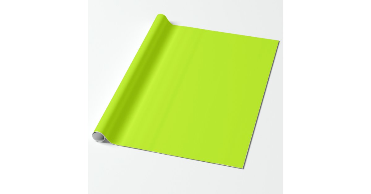 Bright or Neon Yellow Green Wrapping Paper | Zazzle