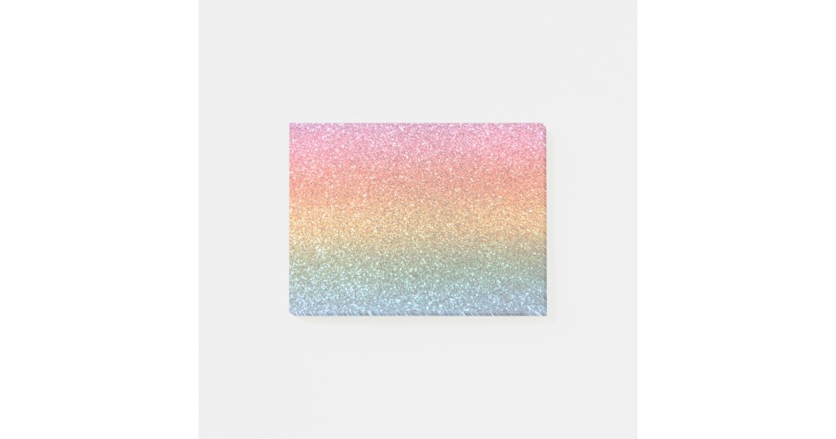 Bright rainbow glitter post-it notes | Zazzle