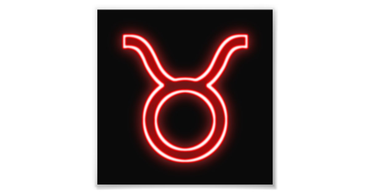 Bright Red Neon - Taurus the Bull Star Sign | Zazzle
