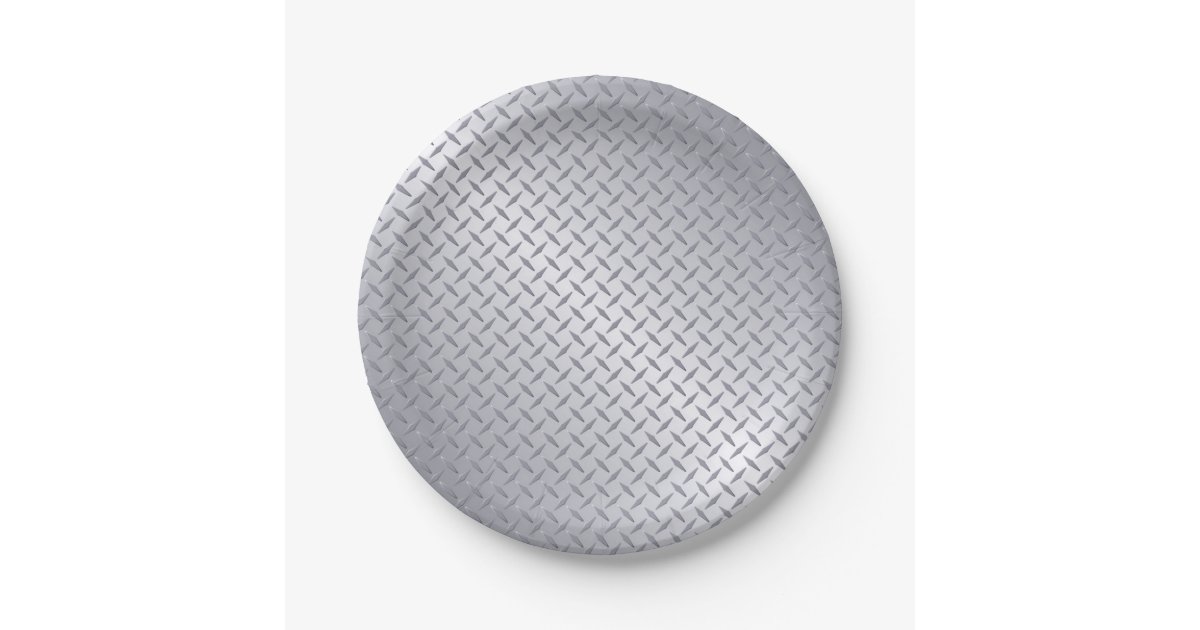 Bright Steel Diamond Plate Look | Zazzle