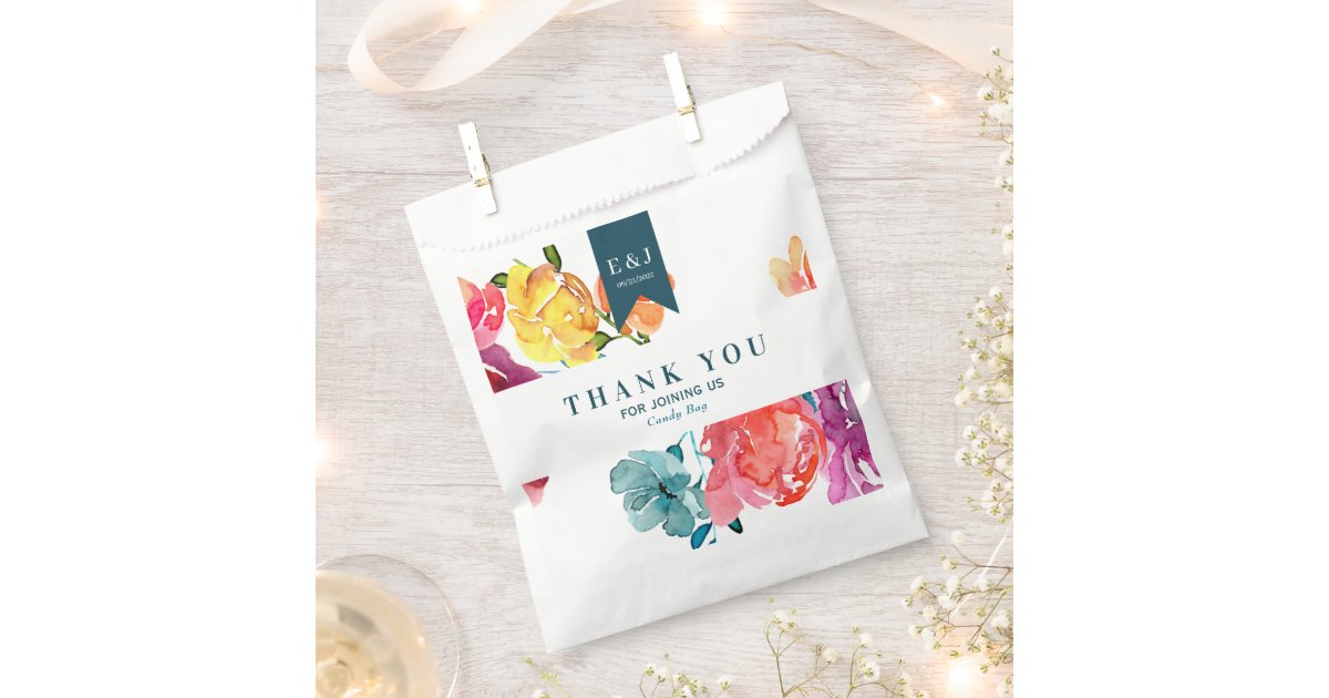 Bright Summer colourful Wedding Favour Bag | Zazzle