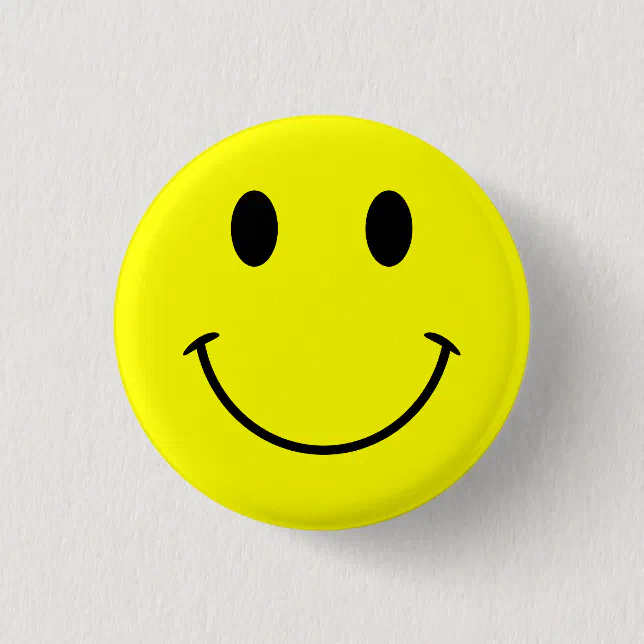 Bright Yellow Cute Face 3 Cm Round Badge | Zazzle