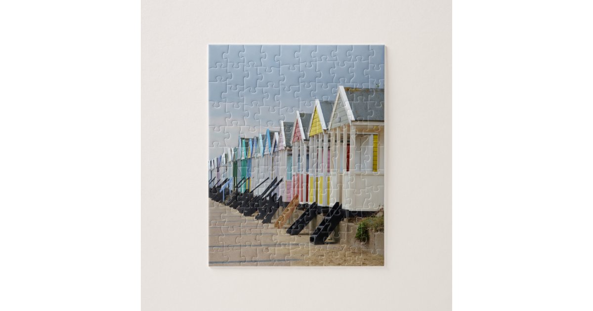 Brightly Painted Beach Huts Jigsaw Puzzle | Zazzle