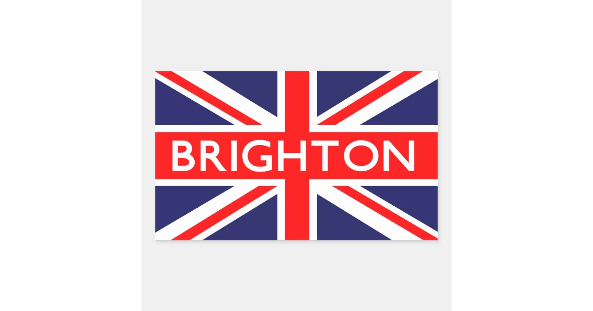 Brighton : British Flag Rectangular Sticker | Zazzle