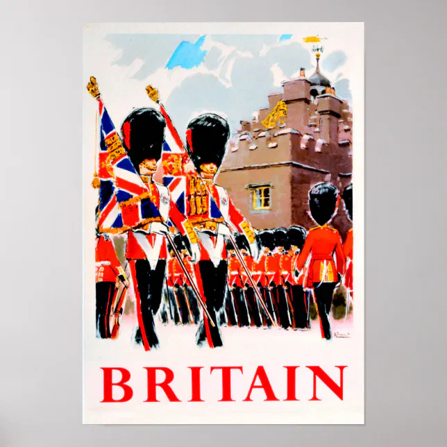 Britain Royal Guards vintage travel Poster | Zazzle