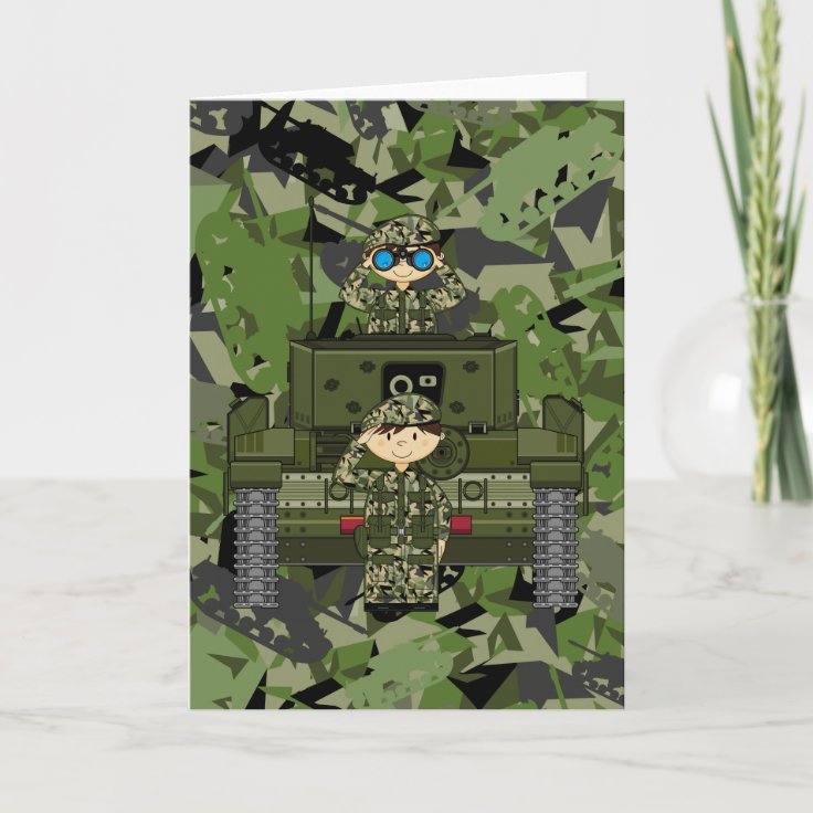 British Army Soldiers and Tank Card | Zazzle