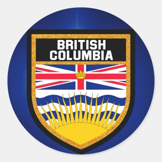 British Columbia Flag Classic Round Sticker | Zazzle.co.uk