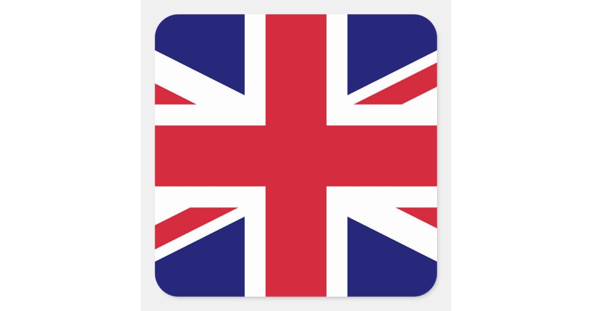 British Flag Square Sticker | Zazzle
