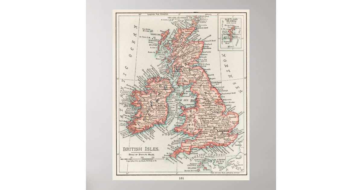 British Isles Map Poster | Zazzle