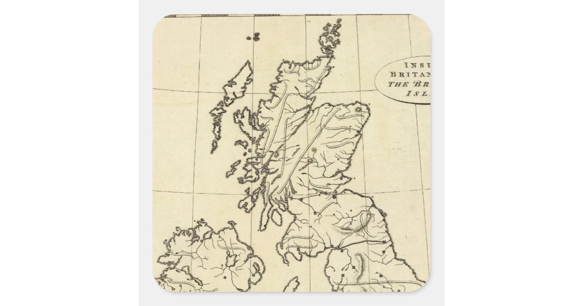 British Isles outline map Square Sticker | Zazzle