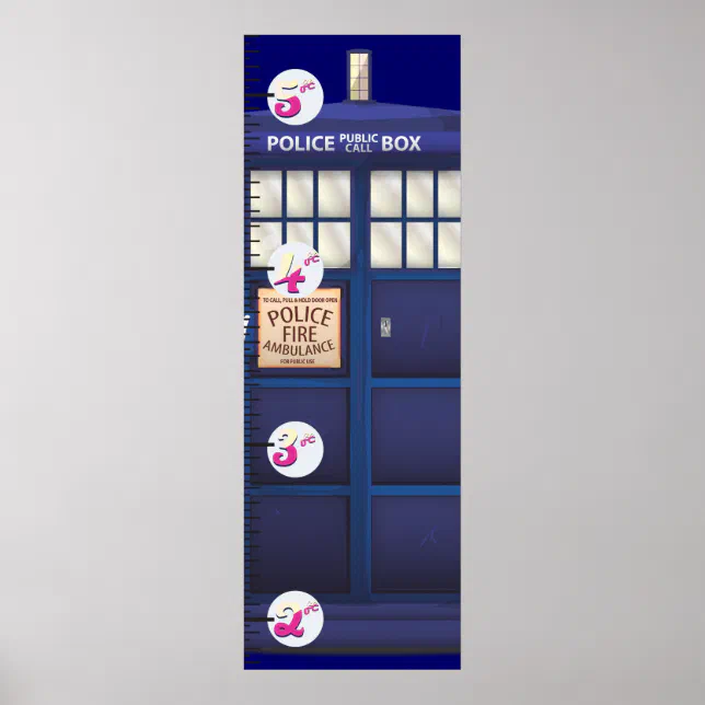 British Police Box Growth Chart. Poster | Zazzle