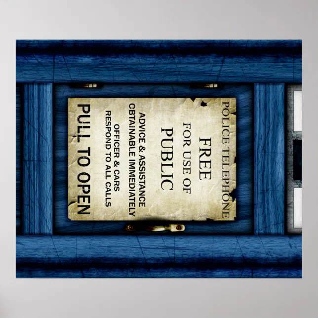 British Police Public Call Box Sign Art Poster | Zazzle