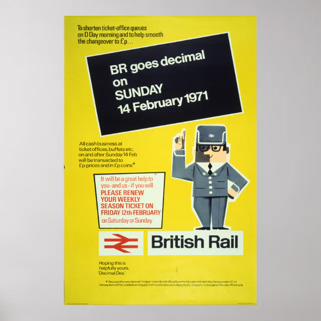 British Rail goes decimal Poster | Zazzle