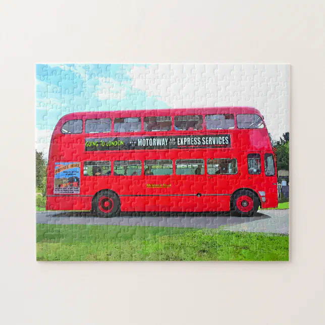 BRITISH RED BUS JIGSAW PUZZLE | Zazzle