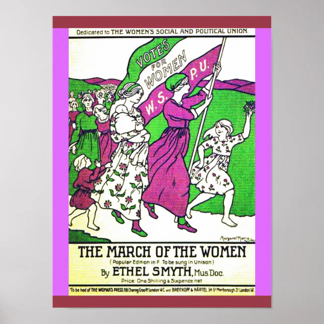British Suffragettes Colourful March Women & Girls Poster | Zazzle