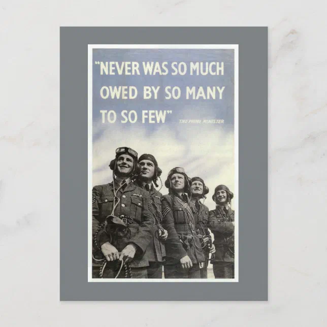 British World War 2 Churchill Quote Postcard | Zazzle