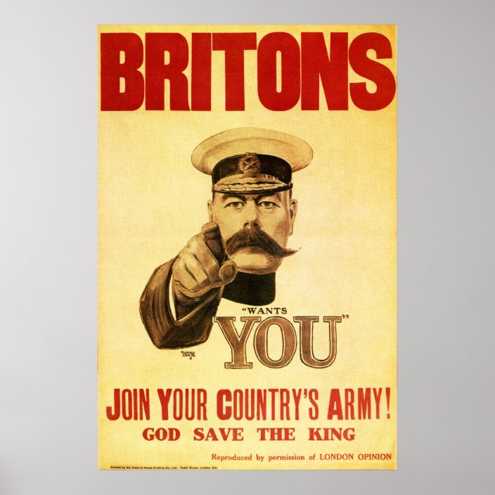 Britons Wants You, Lord kitchener Poster | Zazzle
