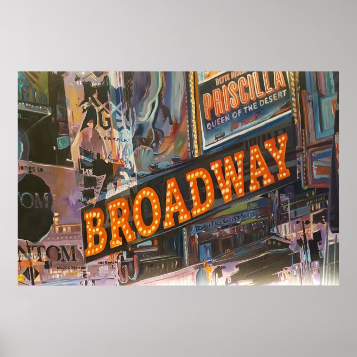 Broadway Neon Lights Poster | Zazzle