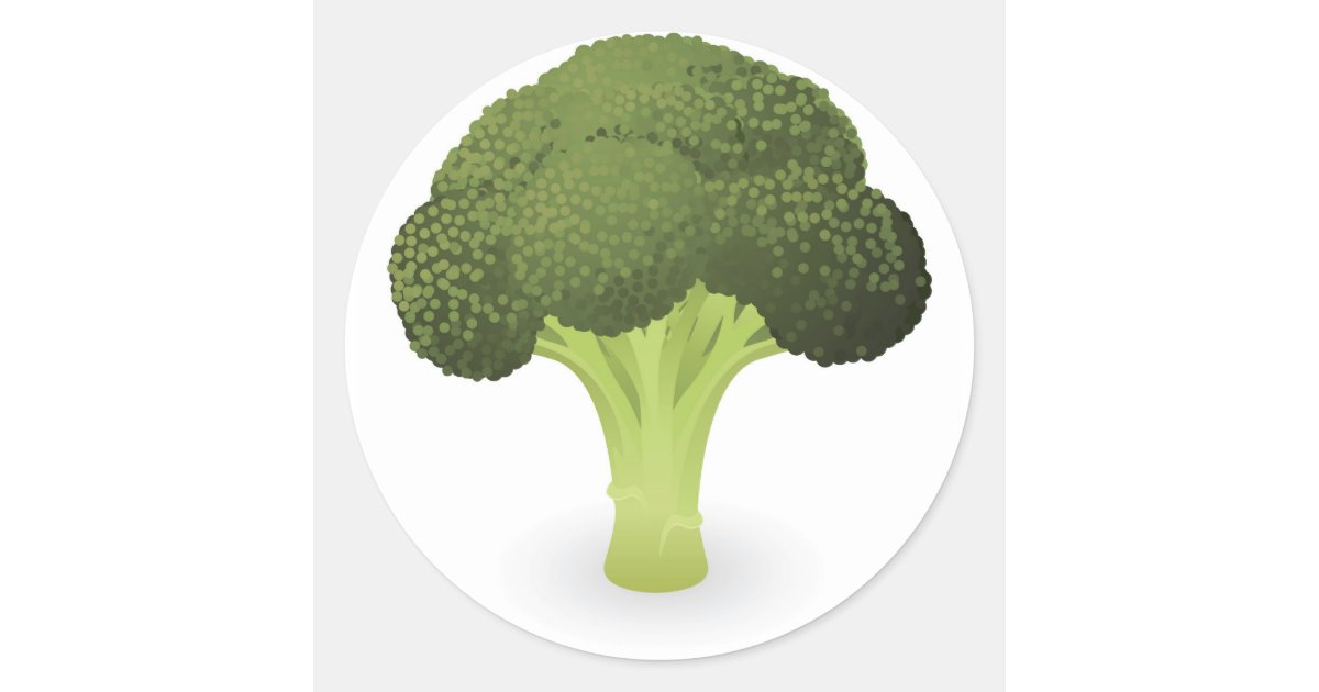 Broccoli illustration classic round sticker | Zazzle