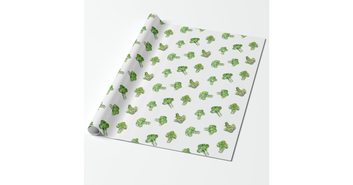 Broccoli – Scattered - Open Wrapping Paper | Zazzle