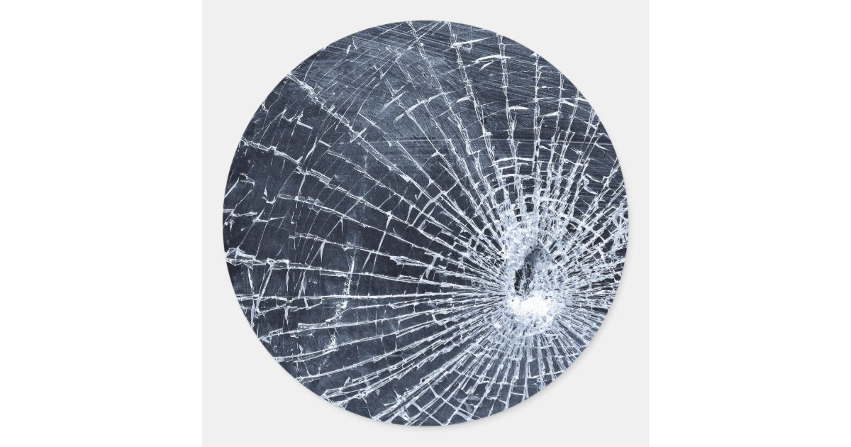 Broken Glass Classic Round Sticker | Zazzle