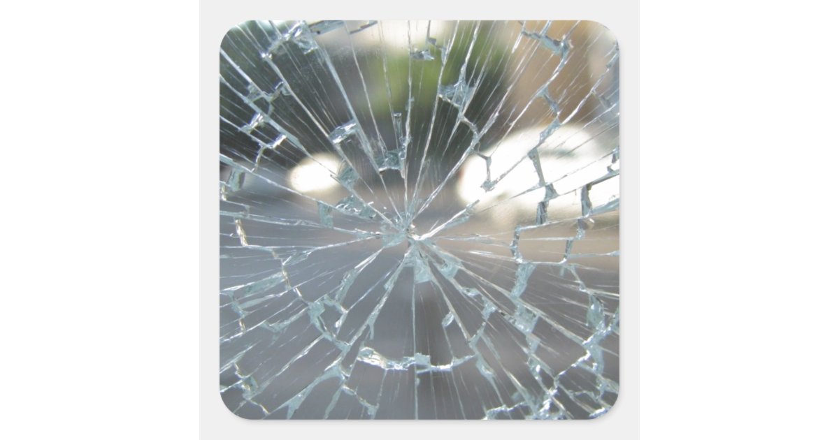 Broken Glass Square Sticker | Zazzle