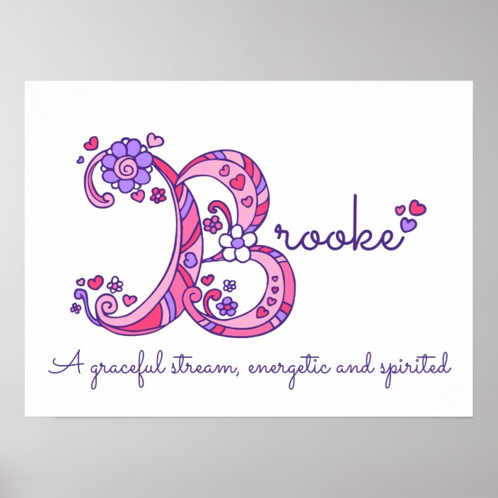 Brooke B initial doodle art name meaning Poster | Zazzle.co.uk