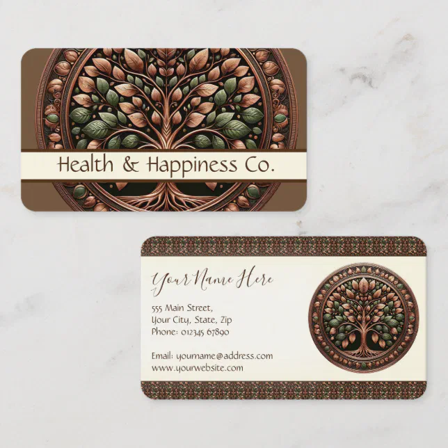Brown Tree of Life Business Card | Zazzle