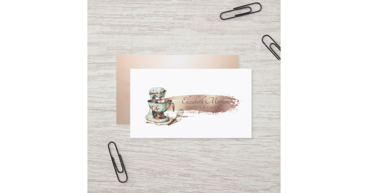 Brush Stroke Pastry Hand Tools Vintage Mixer Business Card | Zazzle