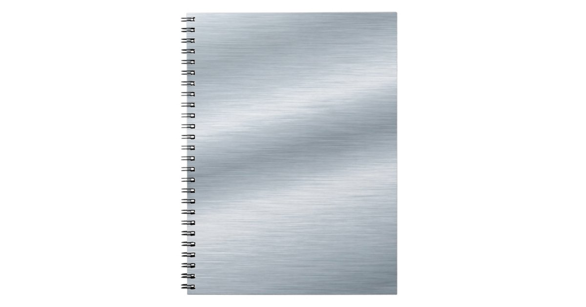 Brushed Silver Look Background Notebook | Zazzle