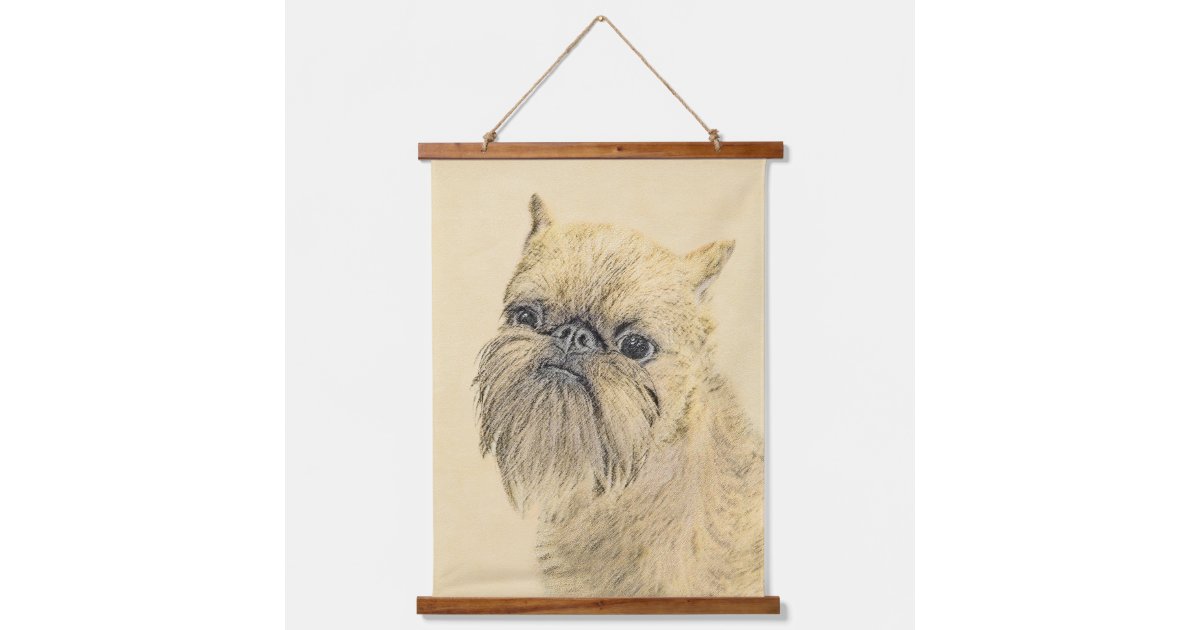 Brussels Griffon Rough Painting - Original Dog Art Hanging Tapestry ...