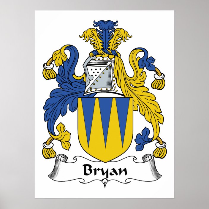 Bryan Family Crest Poster | Zazzle.co.uk