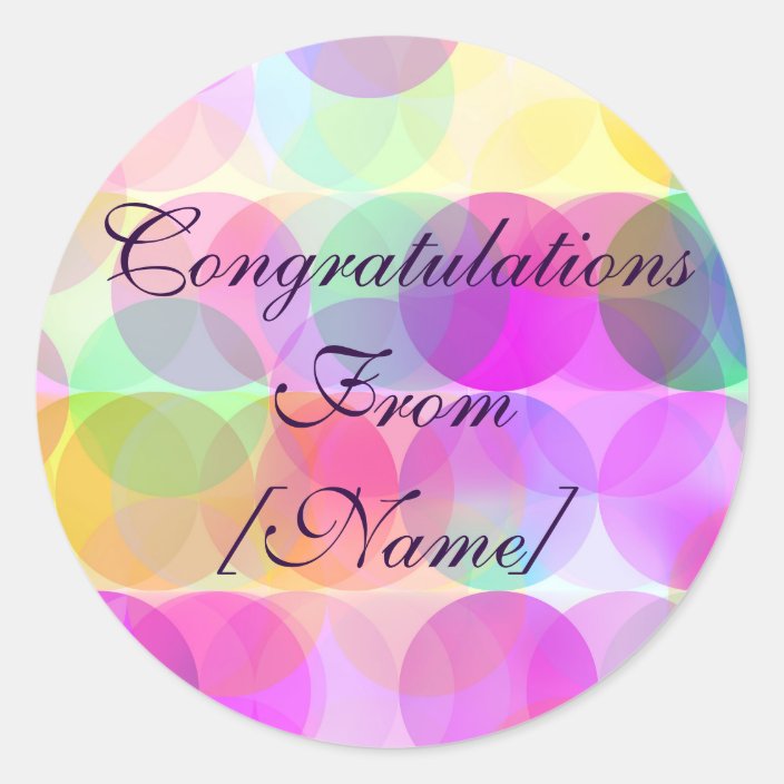 Bubbles - Congratulations Sticker | Zazzle.co.uk